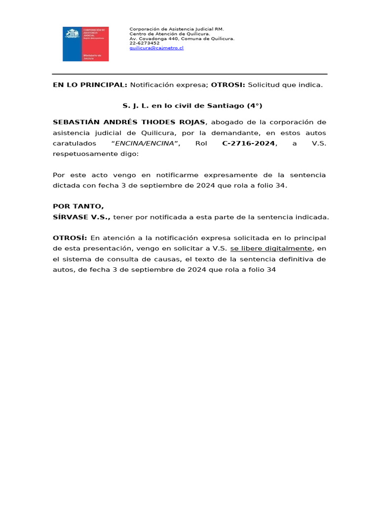 4° C 2716-24_Notificación expresa | PDF