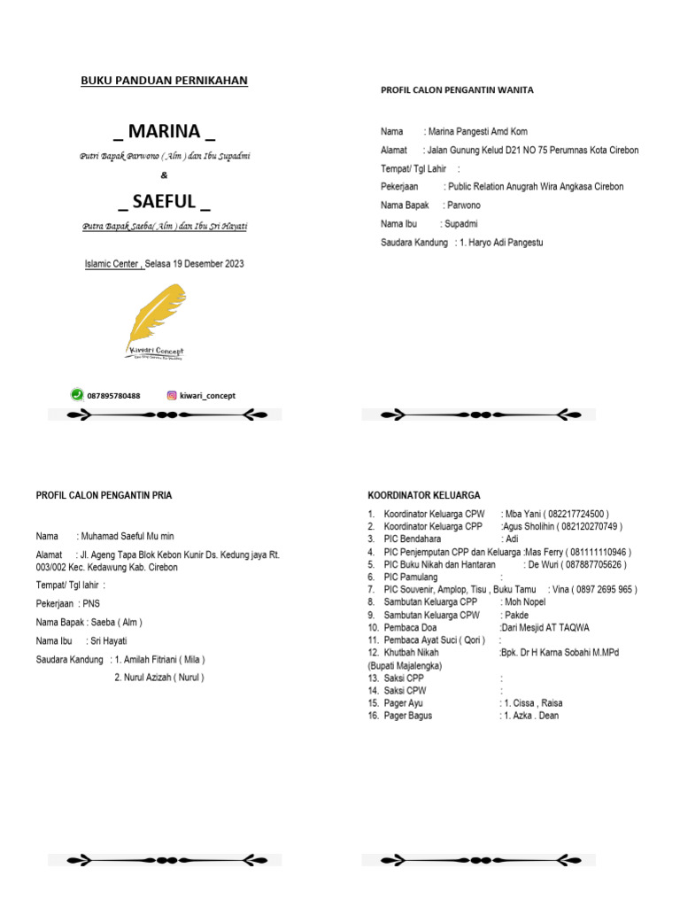 Buku Panduan Pernikahan Rina | PDF