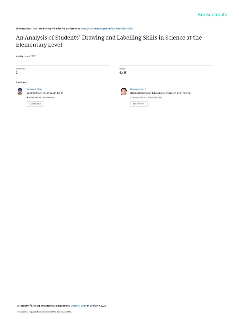 Article 2017an Analysis of Students Drawing and Labelling Skills in ...