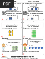 Corbettmaths Square Numbers Questions | PDF