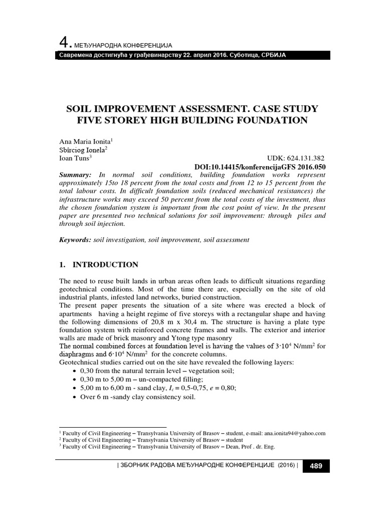 Soil Improvement Assessment Case Study F | PDF | Deep Foundation ...