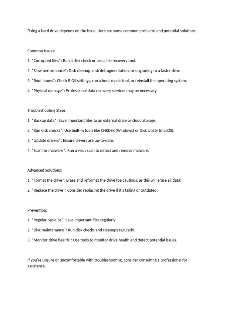 Hard Drive Troubleshooting Guide | PDF