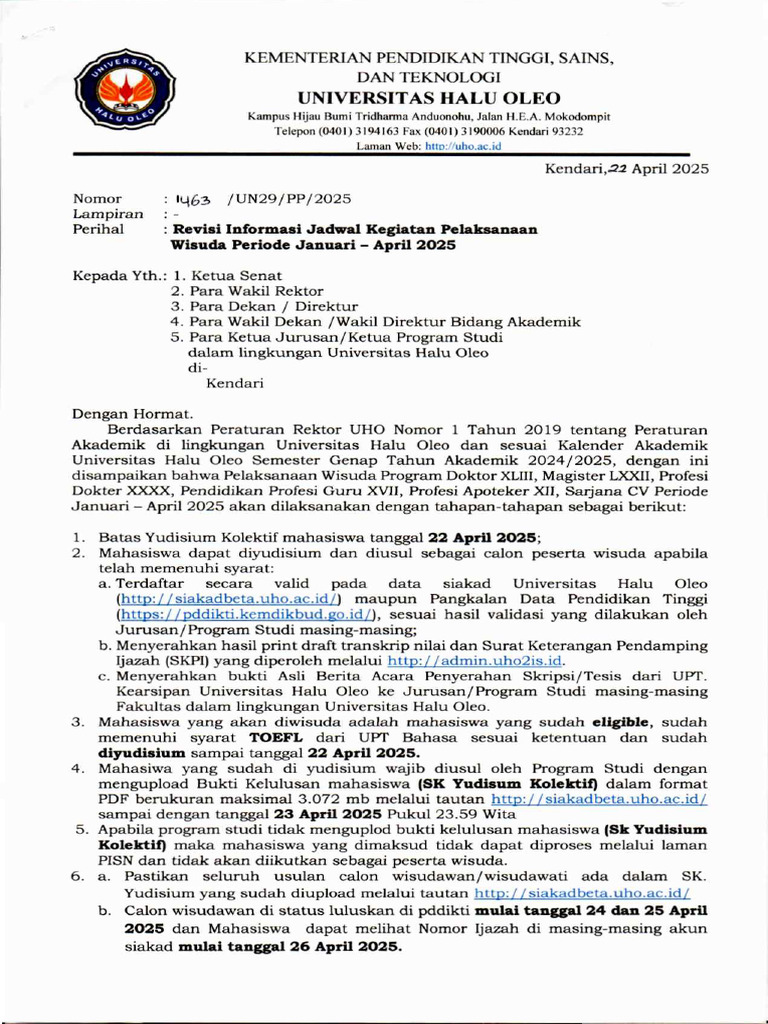 Revisi Info Wisuda Mei 2025 | PDF
