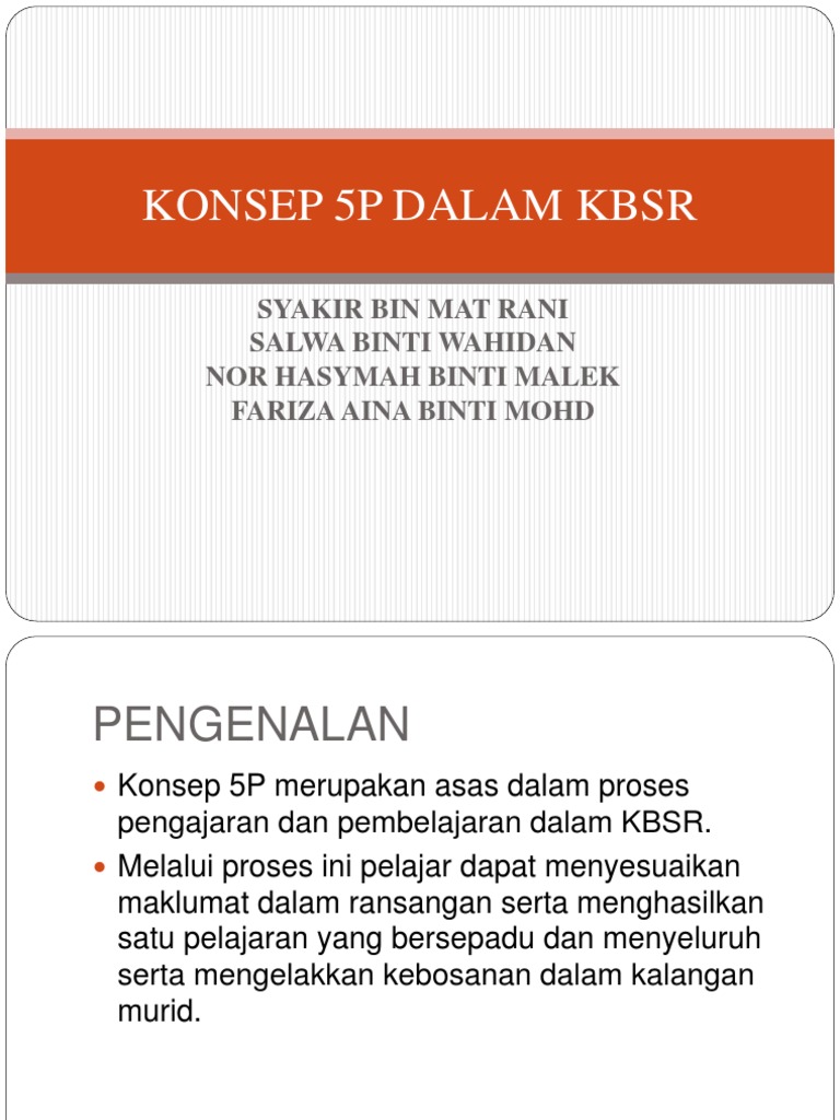 Konsep 5p Dalam KBSR | PDF