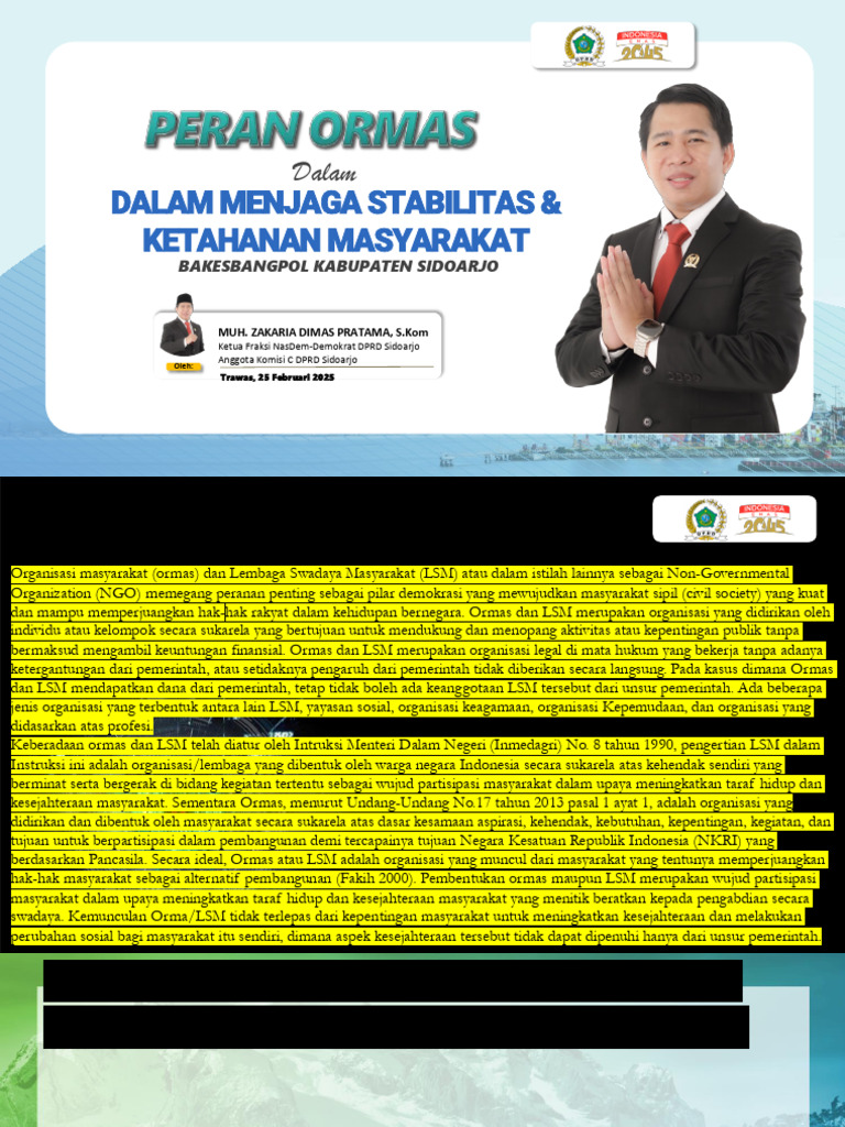 Peran Ormas Dalam Stabilitas & Ketahanan Masyarakat | PDF