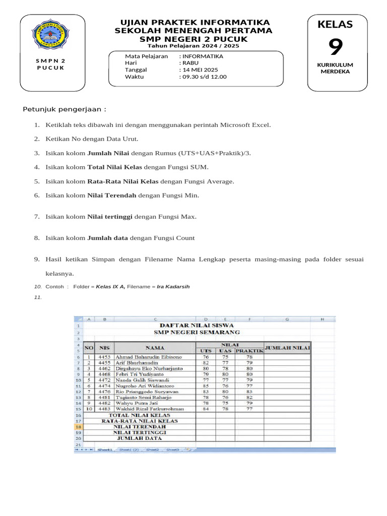 Soal Ujian Praktek 2024 2025 Infor | PDF
