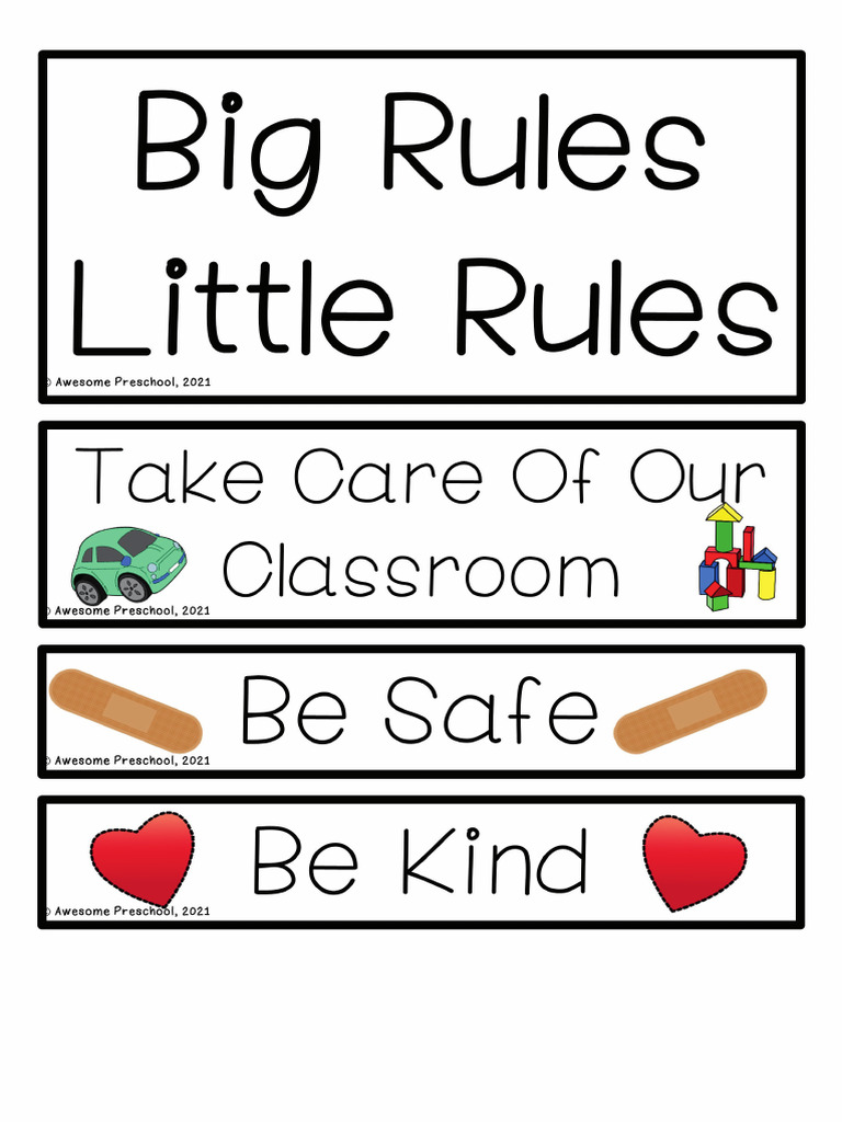 Class Rules - Big Rules, Little Rules Creative Curriculum | PDF