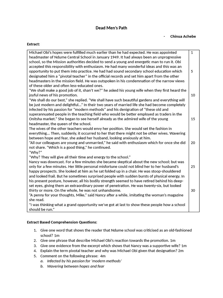 Michael Obi's Vision for Ndume School | PDF