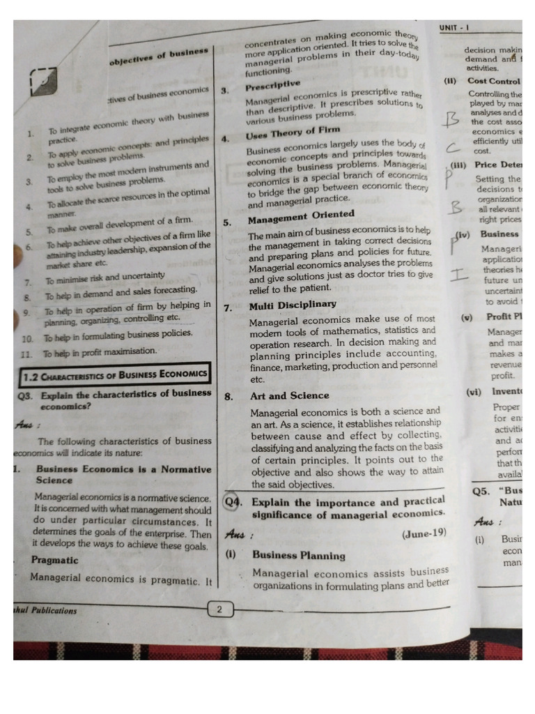 Characteristics of Business Economics | PDF