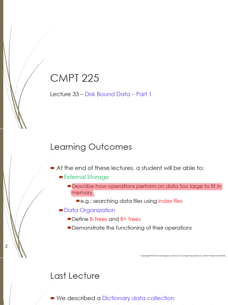 Lecture 33 Disk Bound Data Part 1 | PDF | Computer Data Storage | Disk Storage