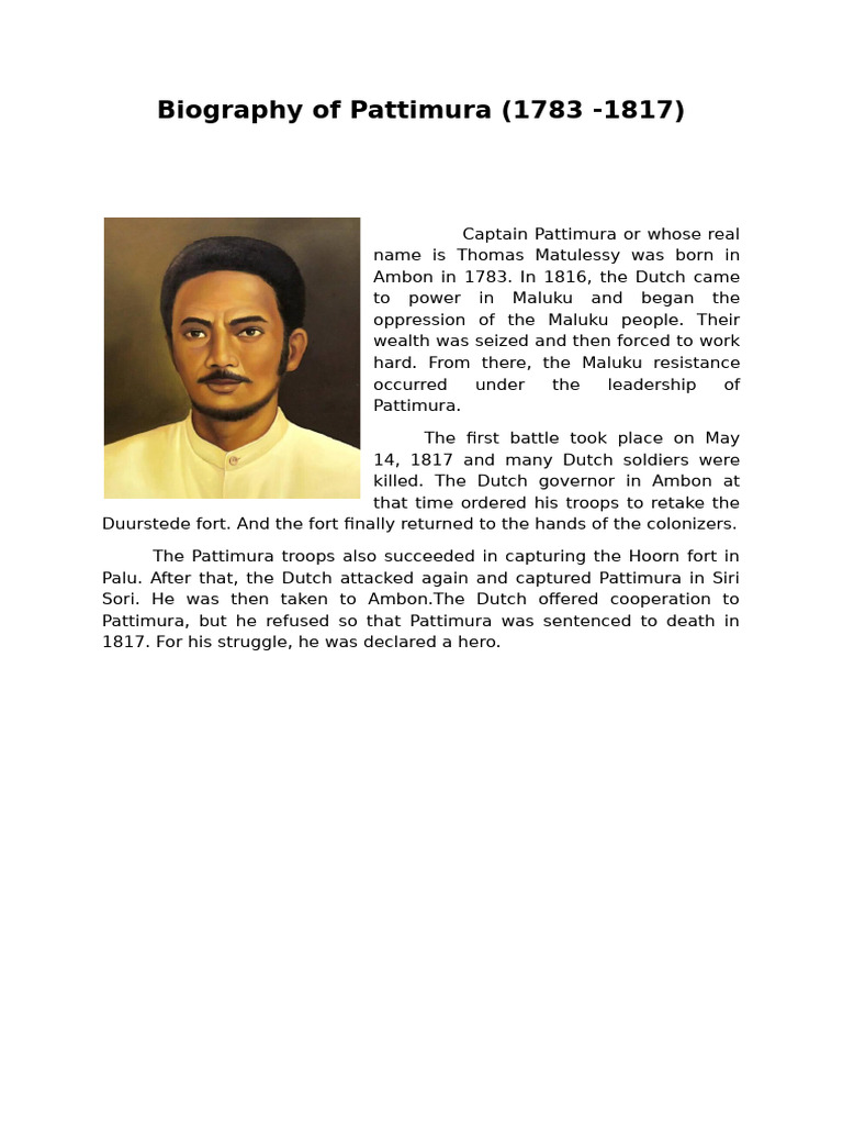 Captain Pattimura: Hero of Maluku | PDF