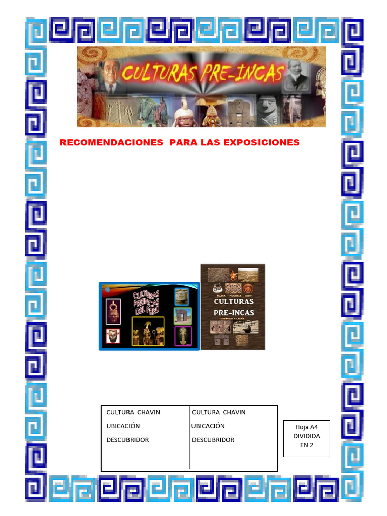 PDF Culturas Preincas - Dedicacion - Exposiciones | PDF | Era precolombina | Andes