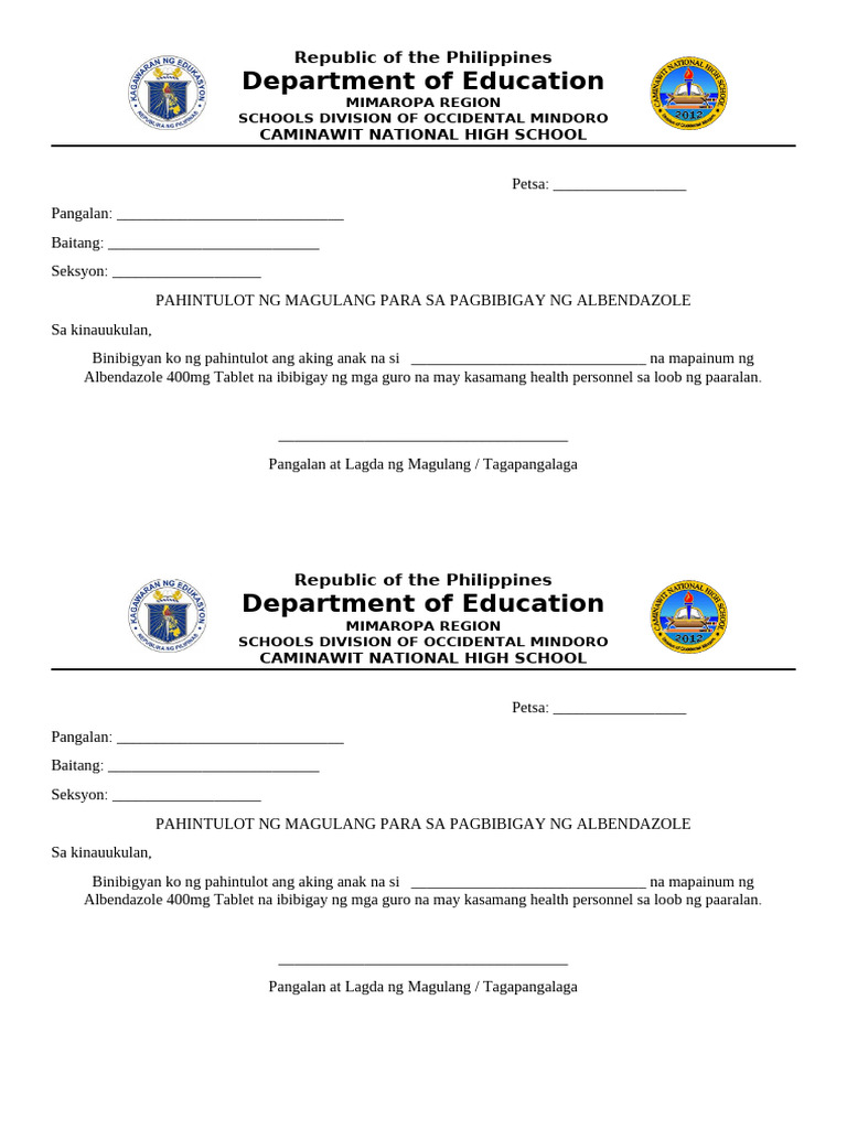 Pahintulot Sa Pampurga | PDF