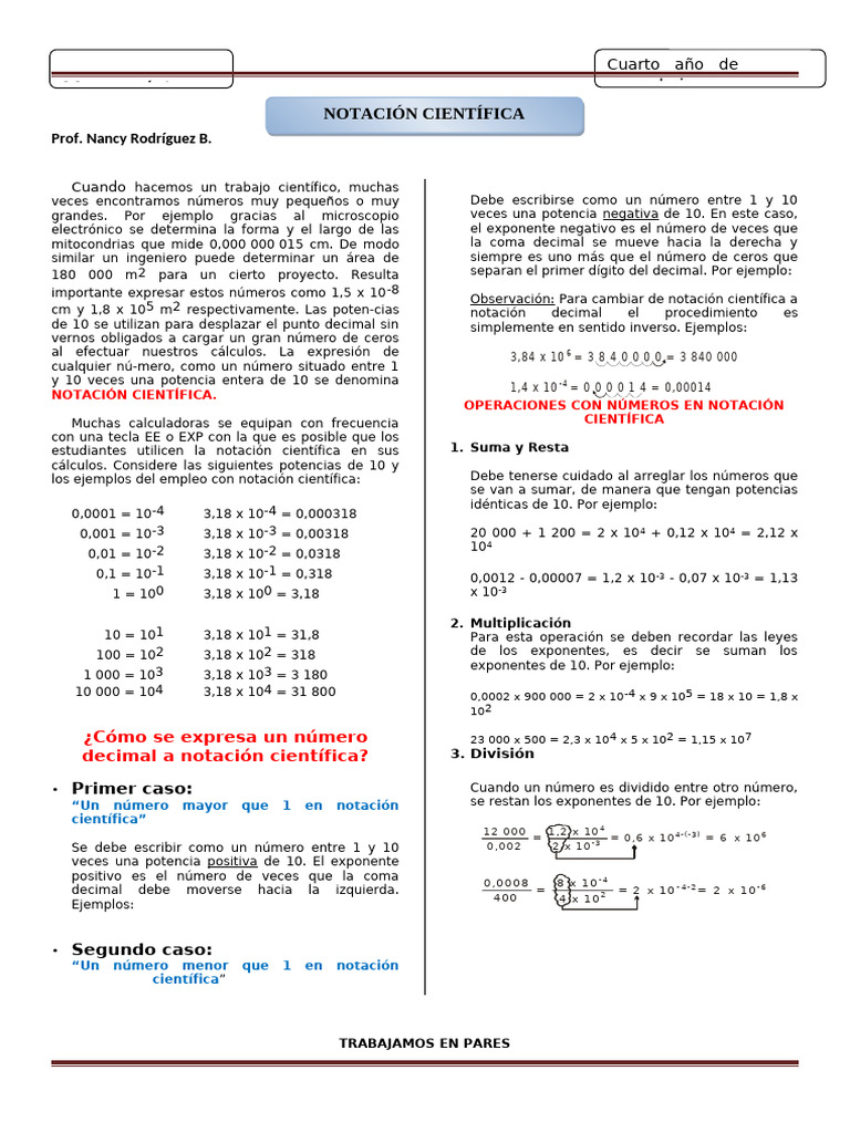 Notacion Cientifica | PDF | Exponenciación | Notación
