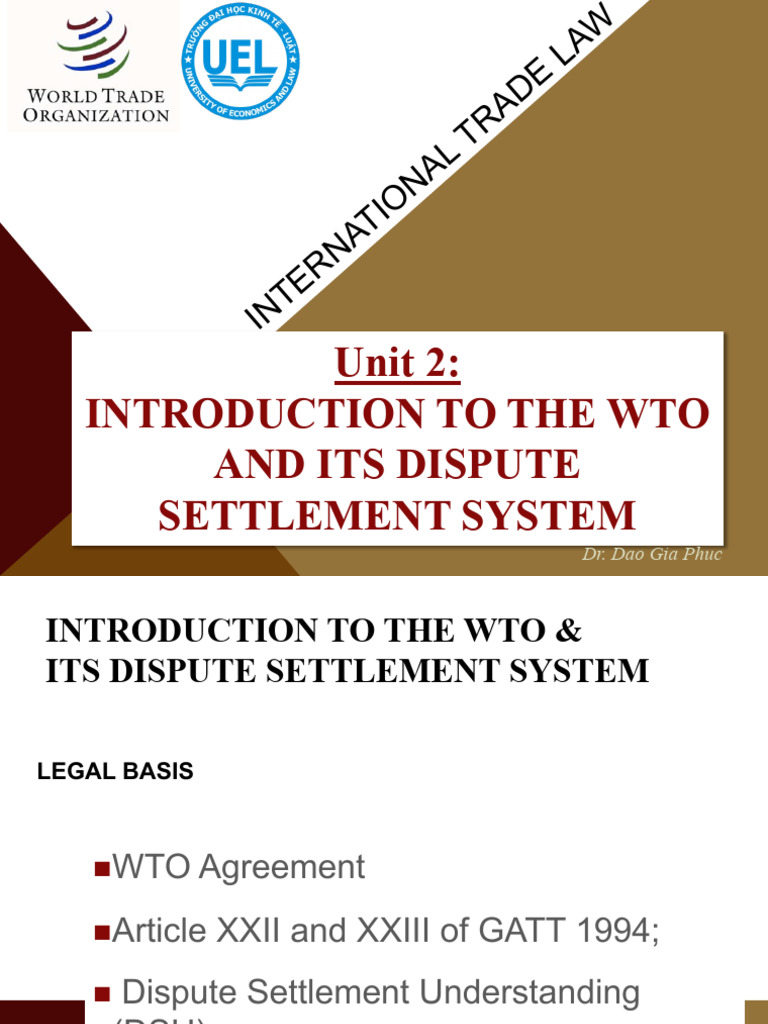 Topic 2- WTO and DSU 2023 | PDF | World Trade Organization | Economies