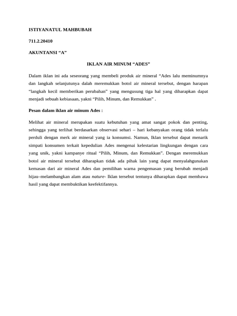 Iklan Ades | PDF
