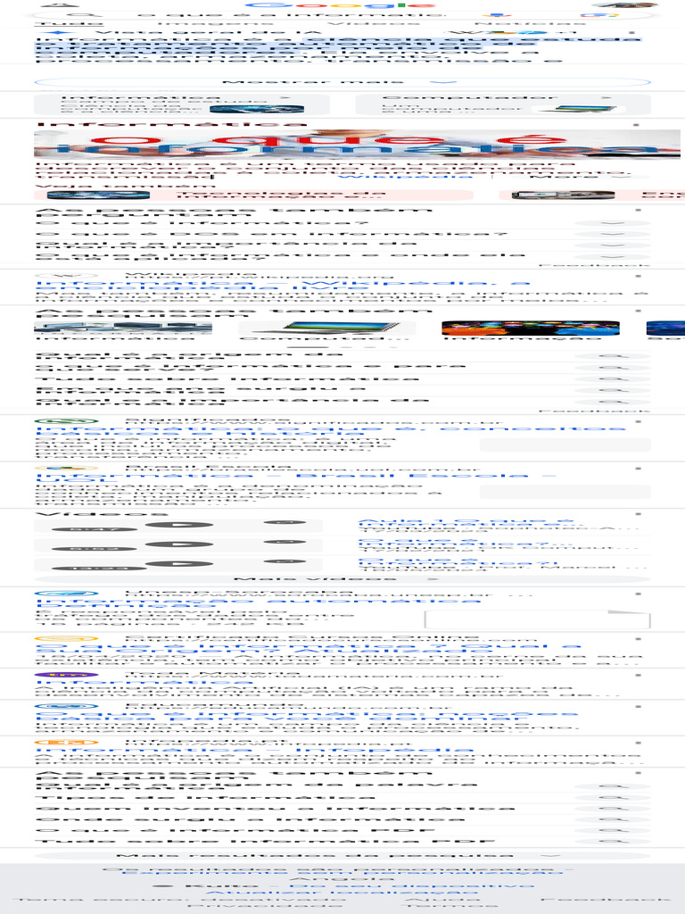 Definição de Informática | PDF | Informática | Armazenamento de dados ...