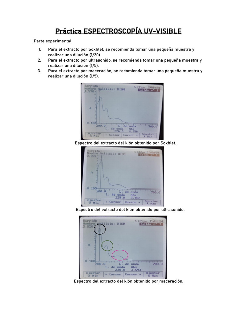 Lineamientos Para La Práctica de ESPECTROSCOPÍA UV VISIBLE | PDF