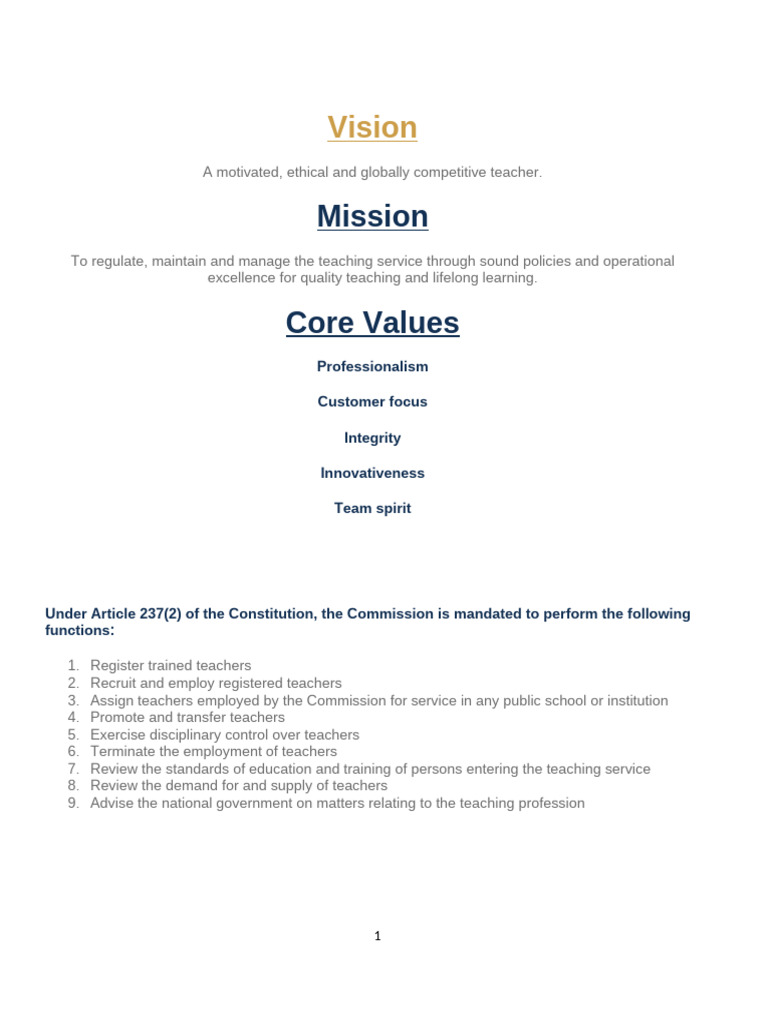Core Mandate | PDF