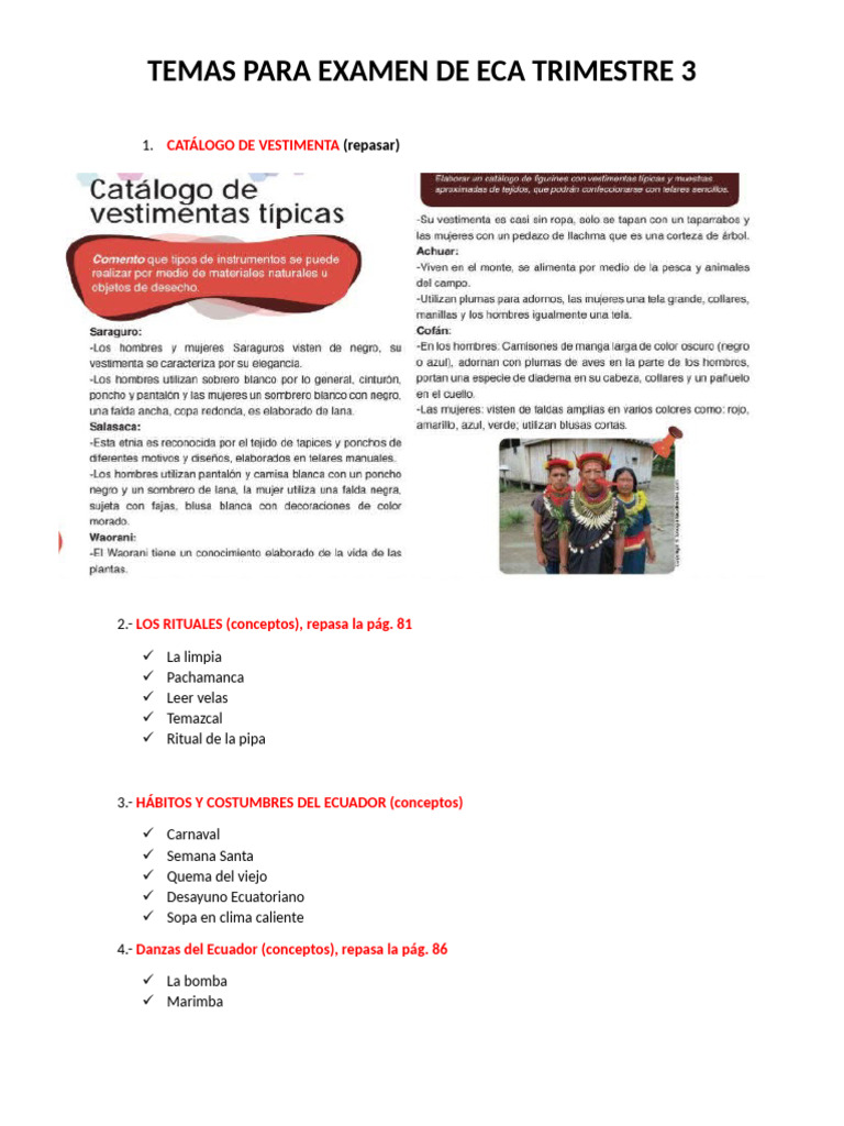 Temas para Examen de Eca Trimestre 3 | PDF