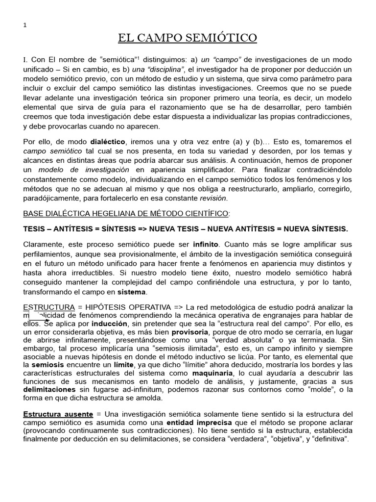El Campo Semi-Tico | PDF | Semiótica