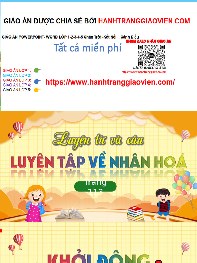 BÀI 1 T3 LTVC LUYỆN TẬP VỀ NHÂN HOÁ TR113 | PDF