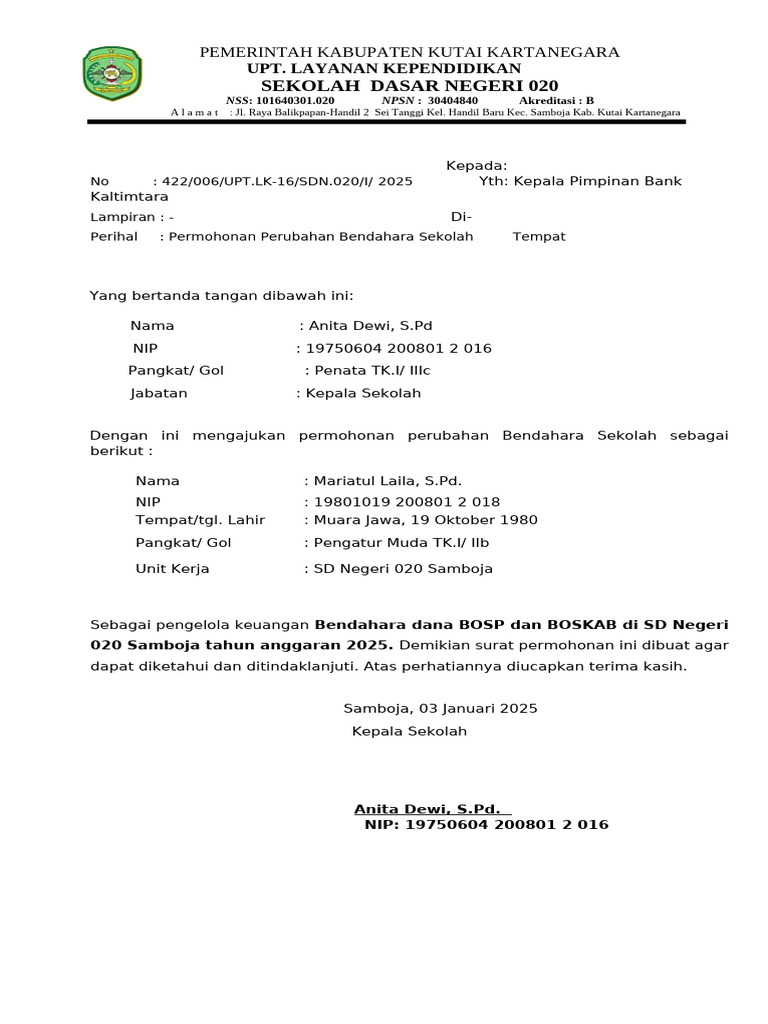 Usulan Perubahan Bendahara | PDF