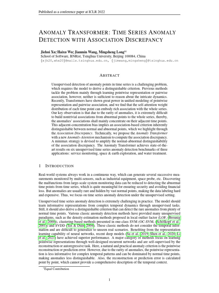 Anomaly Transformer Time Series Anomaly Detection Wih Association