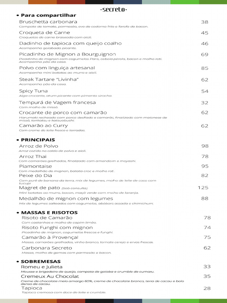 Modelo de Cardápio Digital | PDF