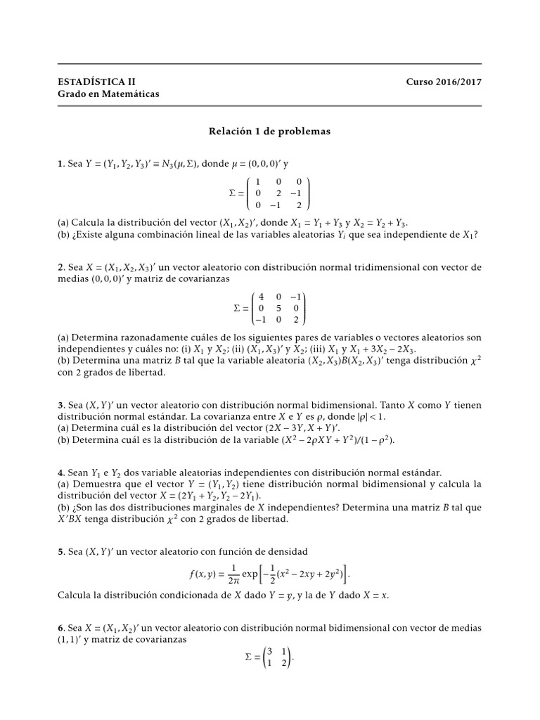 E2 Prob1 16 | PDF | Distribución normal | Álgebra