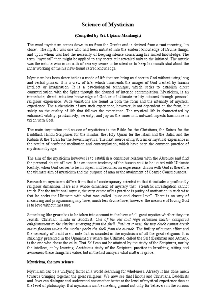 Science of Mysticism | PDF | Mysticism | Brahman