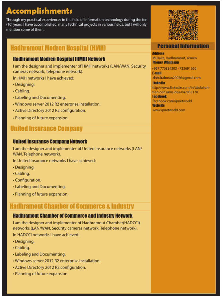 Abdulrahman Accomplishments | PDF | Computer Network | Active Directory