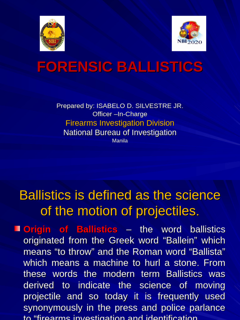 Forensic Ballistics Powerpoint | PDF | Gun Barrel | Cartridge (Firearms)