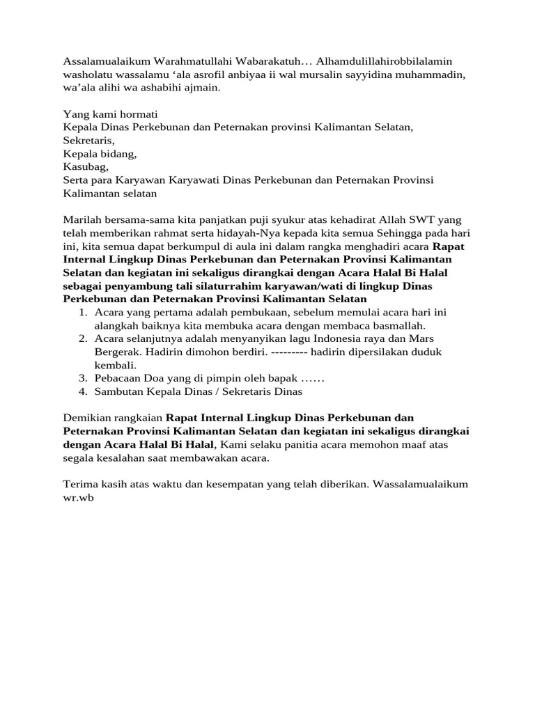 Susunan Acara Umpeg | PDF