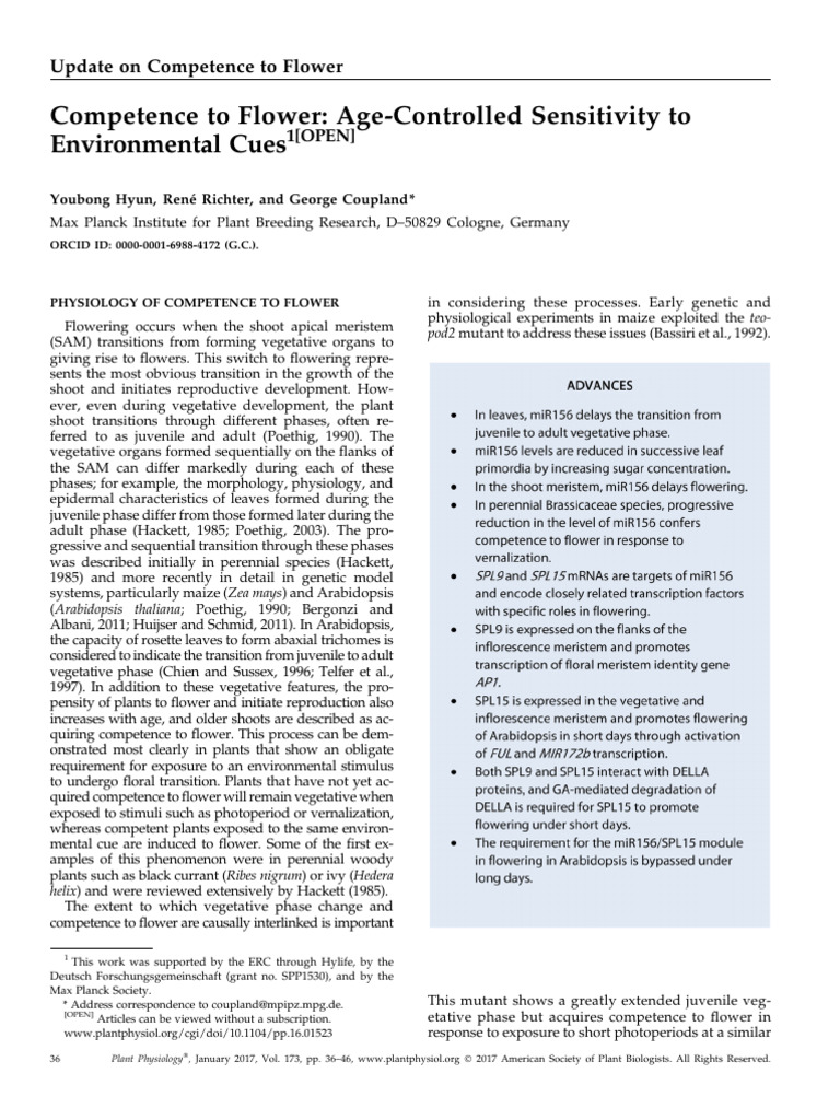 THƠ - Competence to Flower Age-Controlled Sensitivity to Environmental ...