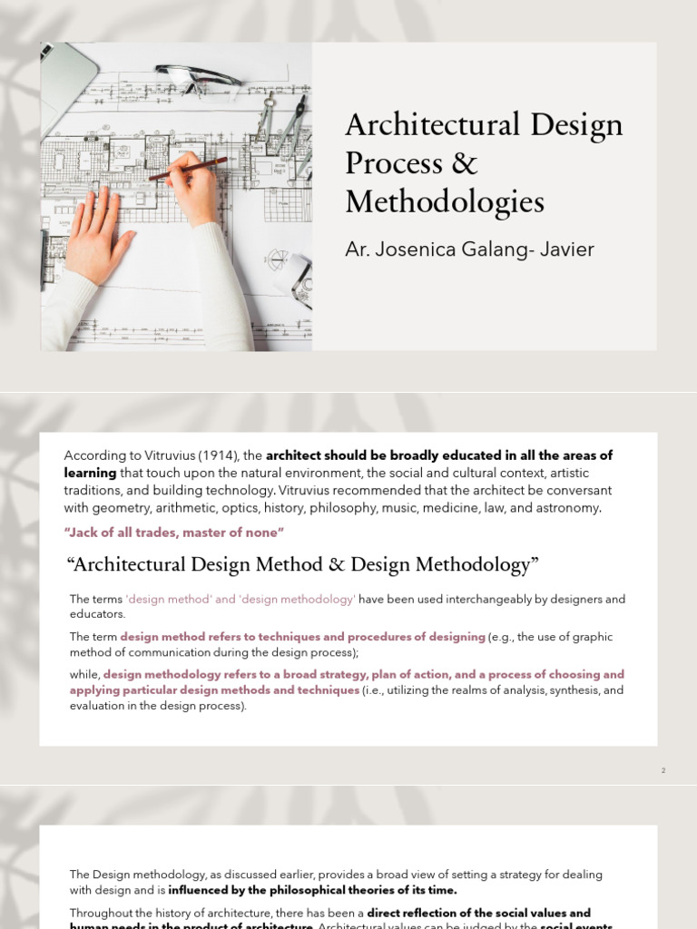 Lec 1 Architectural Design Process & Methodologies | PDF | Methodology ...