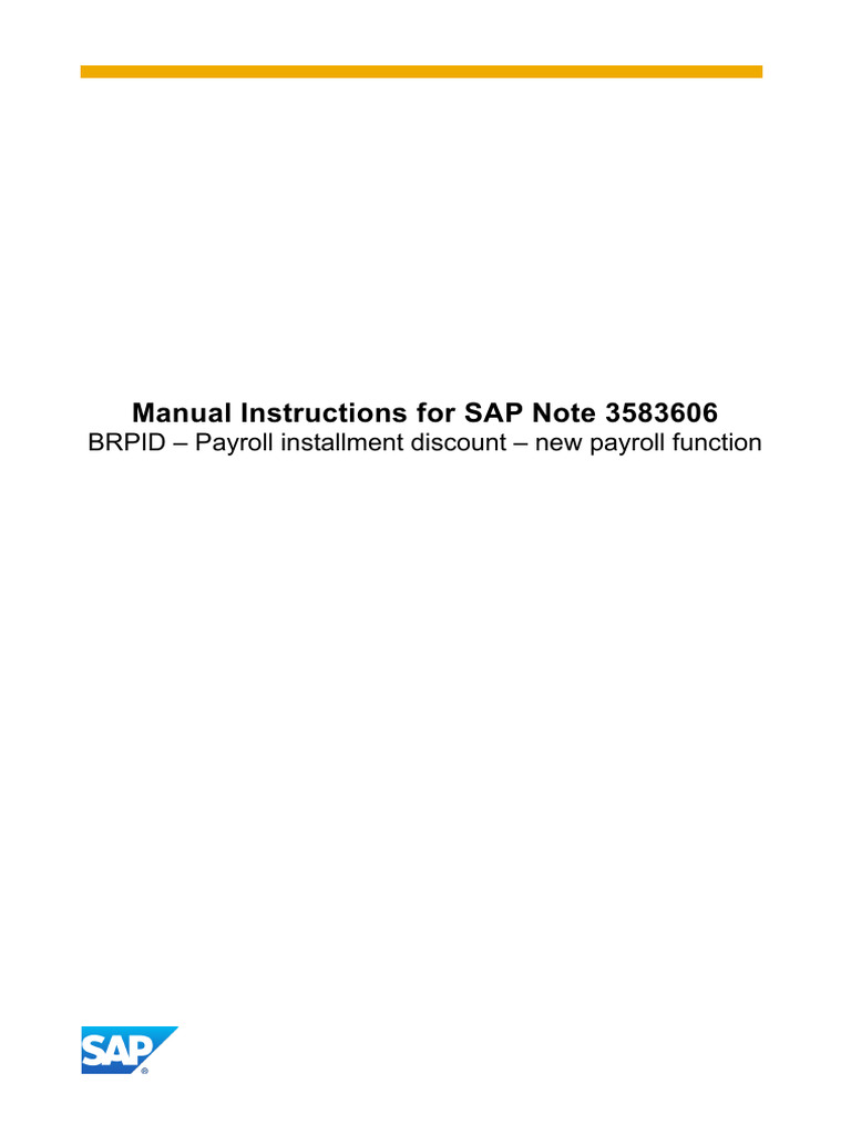 SAP Note 3583606: Payroll Function Guide | PDF | Parameter (Computer ...