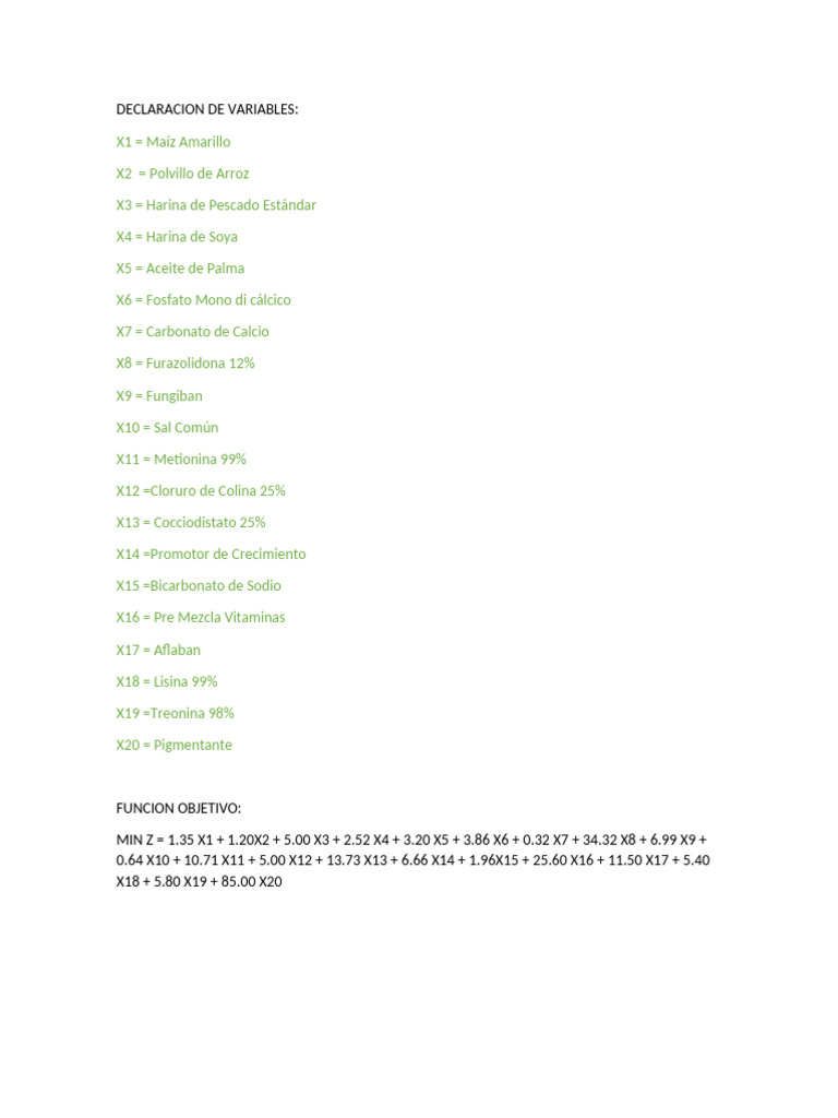 Modelo Matematico, Ejercicio Grupal | PDF