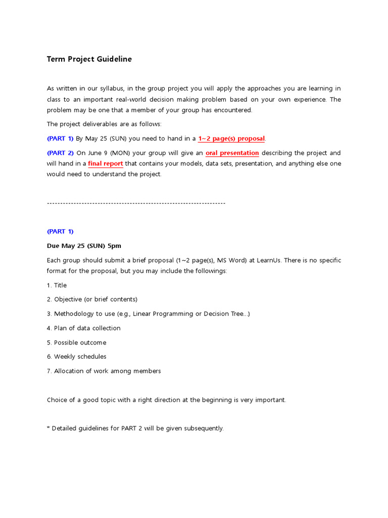 Term Project Guidelinee | PDF