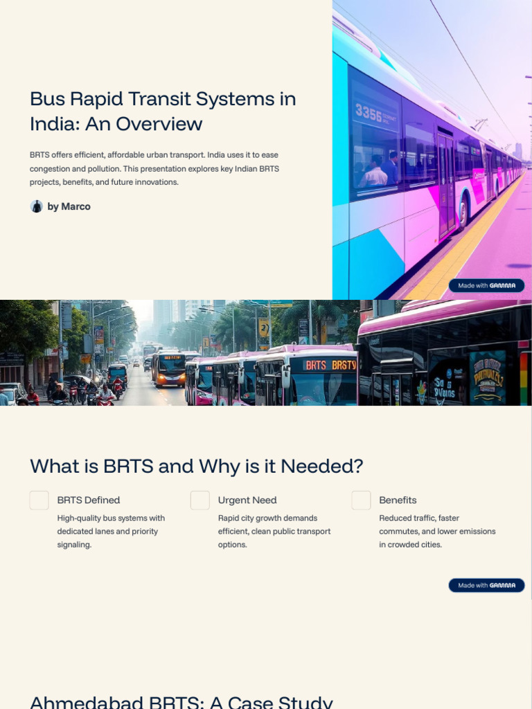 Overview of BRTS in India: Benefits & Challenges | PDF | Public ...