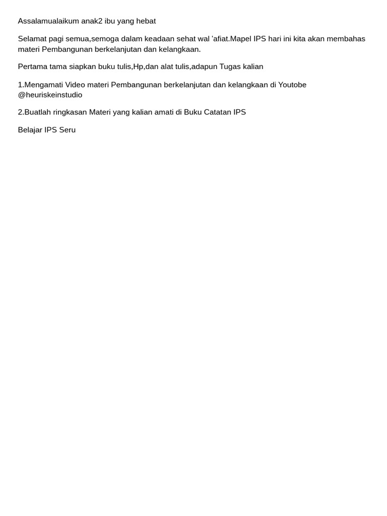 Assalamualaikum Anak2 Ibu Yang Hebat - 20250507 - 090035 - 0000 | PDF
