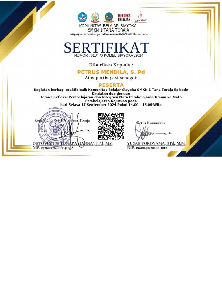 Sertifikat PMM 2024 | PDF