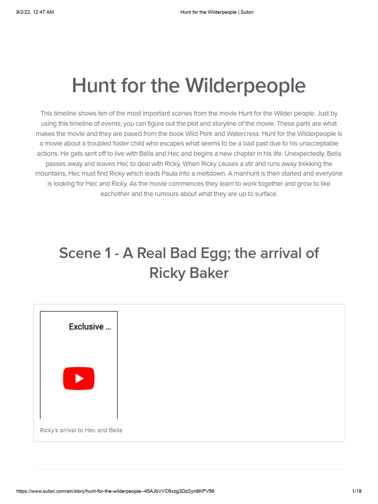 Hunt For The Wilderpeople Scene Breakdown | PDF