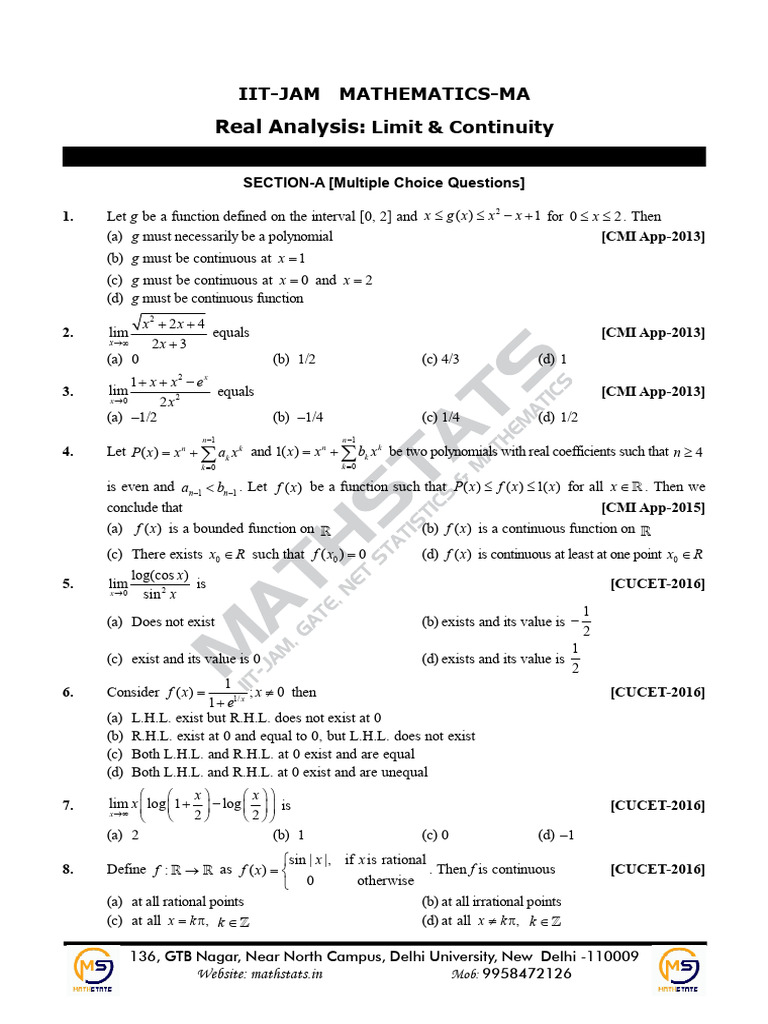 4-Limit & Continuity | PDF | Function (Mathematics) | Continuous Function