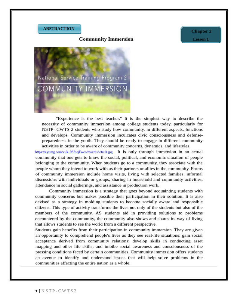 NSTP 102 Chapter 2 Students | PDF | Survey Methodology | Community