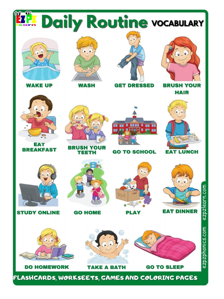 Daily Routine Vocabulary | PDF