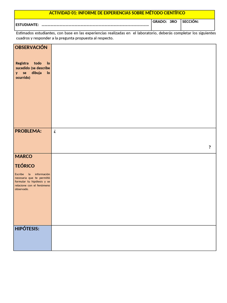 Informe de Experiencia | PDF