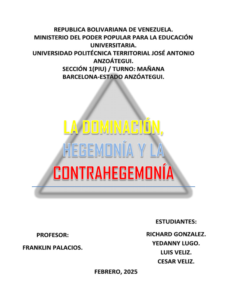 ANALISIS DE HEGEMONIA | PDF | Hegemonía | Poder (social y político)