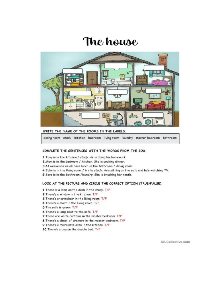The House Worksheet 1 | PDF