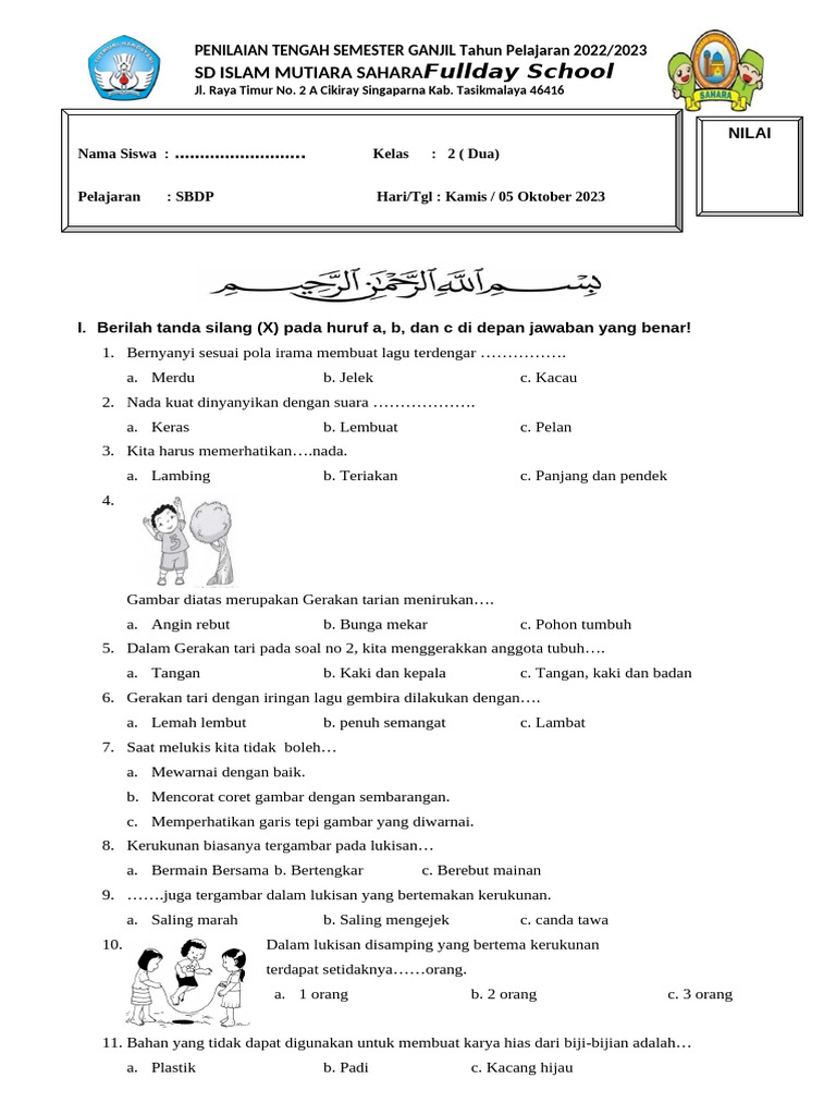 SOAL PTS sem 1 SBDP | PDF